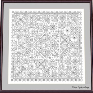 Blackwork Lace 27 – Blackwork Pattern, Needlepoint Pattern Digital ...