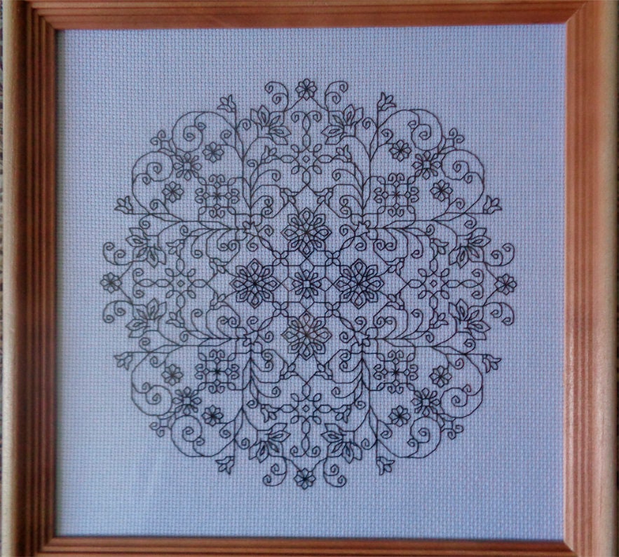 Blackwork Lace 20 – Blackwork Pattern, Needlepoint Pattern Digital ...