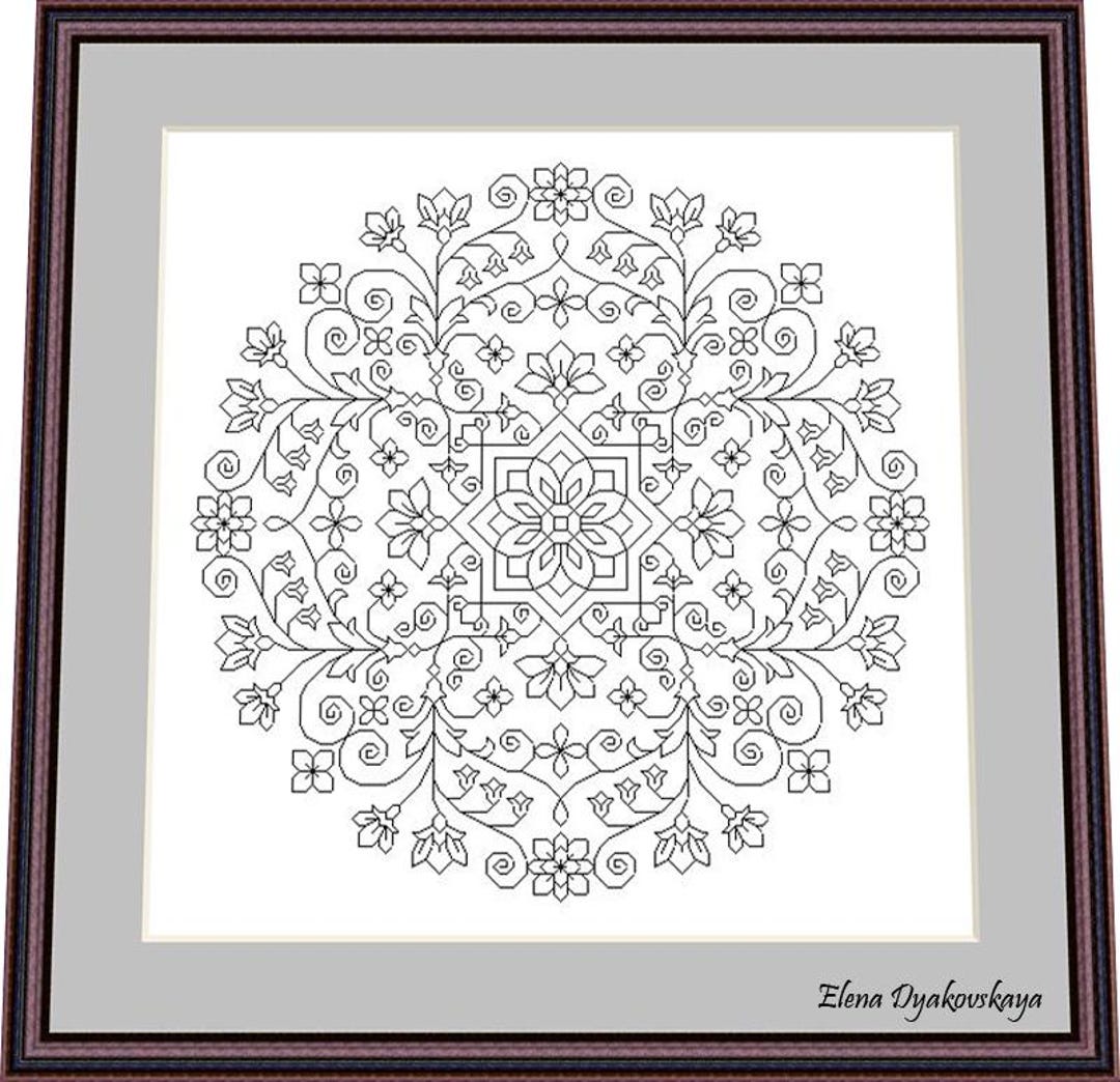 Blackwork Lace19 – Blackwork Pattern, Needlepoint Pattern Digital – PDF ...