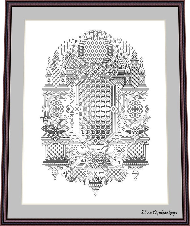 Antique Book Cover Lace 3 Blackwork Pattern Needlepoint - Etsy