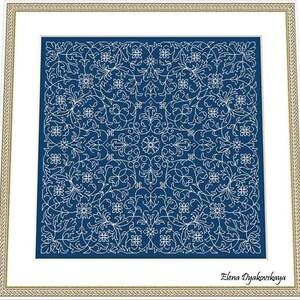 Blackwork Lace 1 – Black Work Pattern, Needlepoint Pattern Digital ...