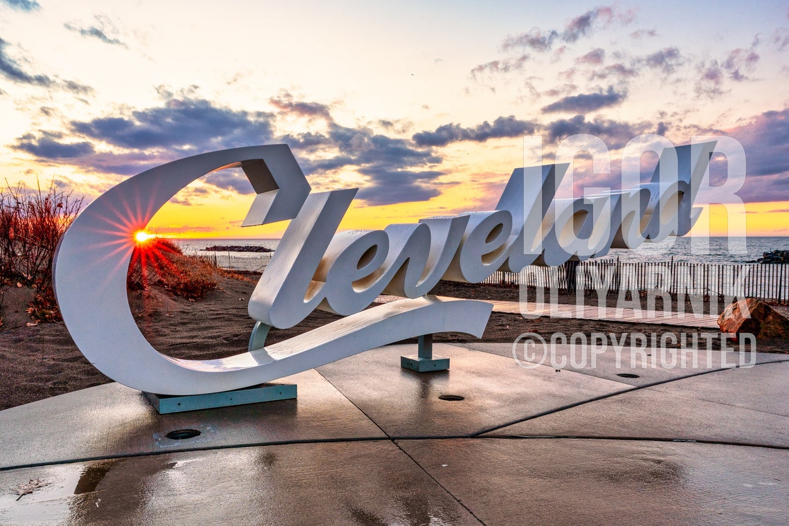 Cleveland Script Sign - Euclid Beach (horitzontal) | Cleveland Sunset ...
