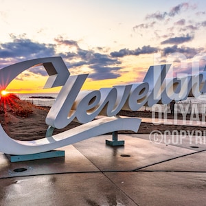 Cleveland Script Sign - Euclid Beach (horitzontal) | Cleveland Sunset ...