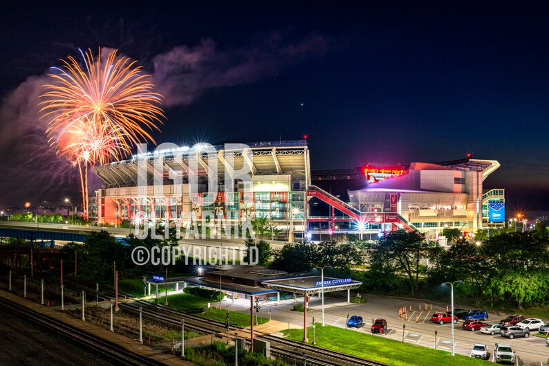 Cleveland Browns Stadium on Independnece Day Fireworks NFL Footbal ...