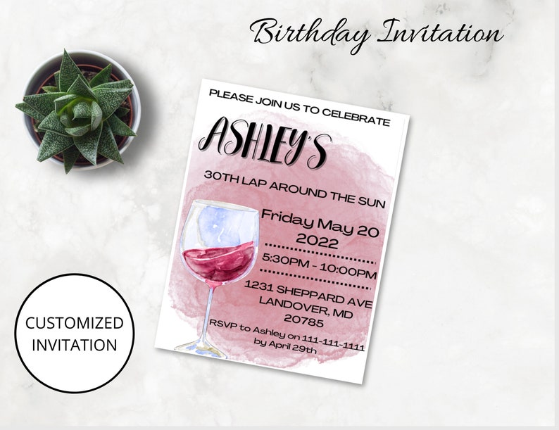 Custom Birthday Invitation Printable Made to Order Birthday Card ...