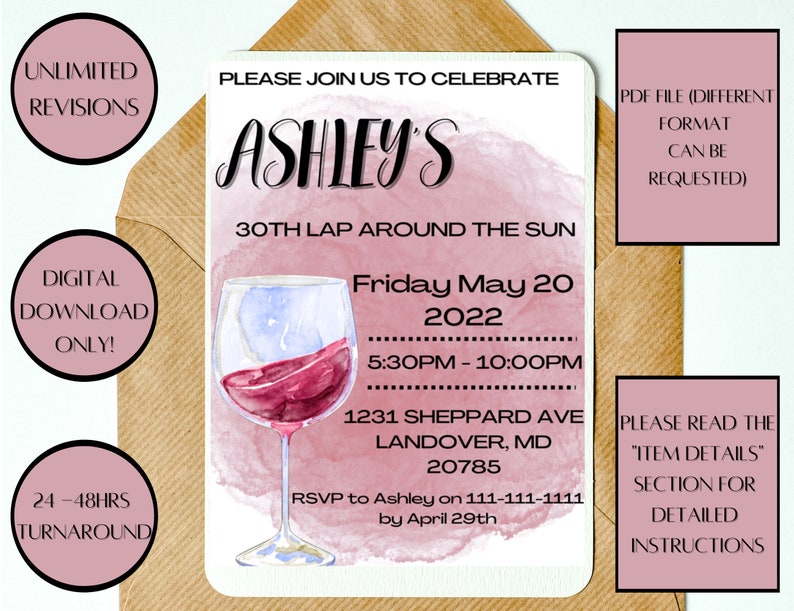 Custom Birthday Invitation Printable Made to Order Birthday Card ...