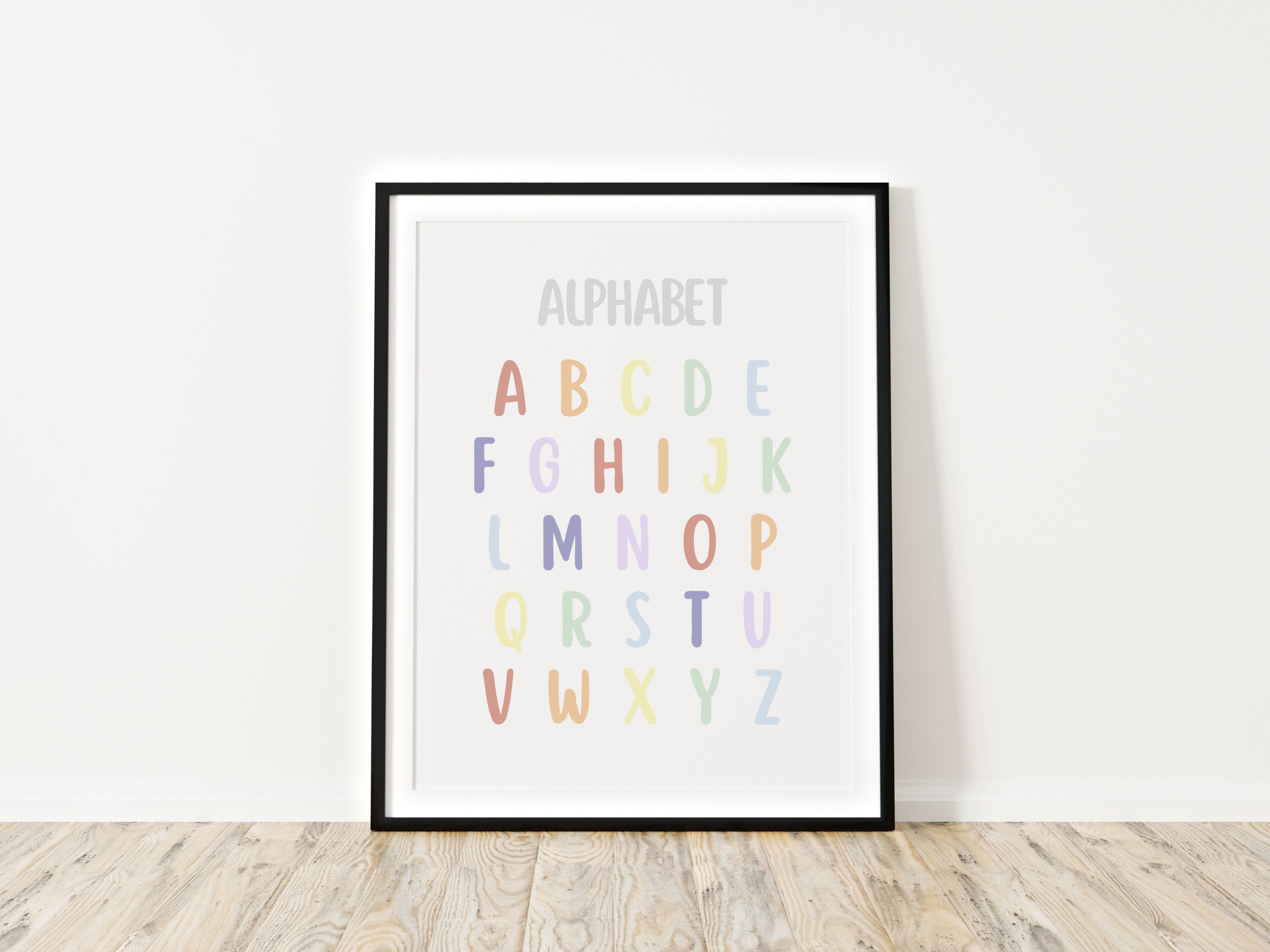 Rainbow Alphabet Printable Wall Art, Educational Print, Classroom Wall ...