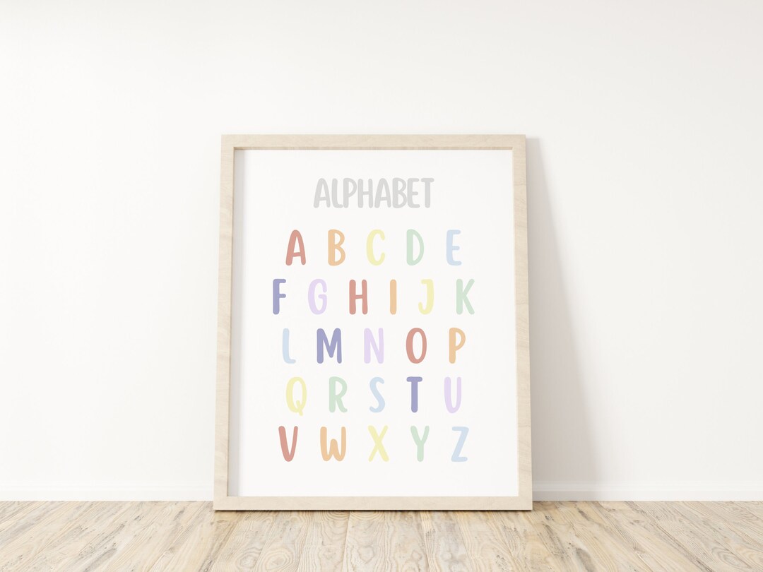 Rainbow Alphabet Printable Wall Art, Educational Print, Classroom Wall ...