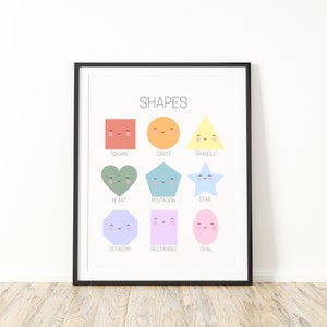 Shapes Poster for Kids, Educational Print, Shape Posters Classroom ...