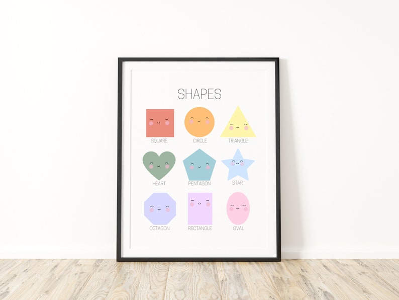 Shapes Poster for Kids, Educational Print, Shape Posters Classroom ...