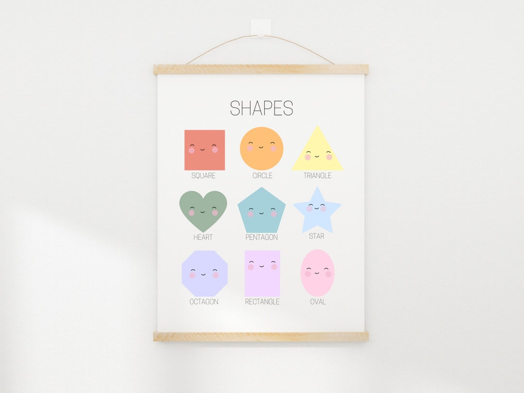 Shapes Poster for Kids, Educational Print, Shape Posters Classroom ...