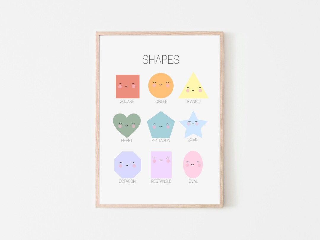 Shapes Poster for Kids, Educational Print, Shape Posters Classroom ...