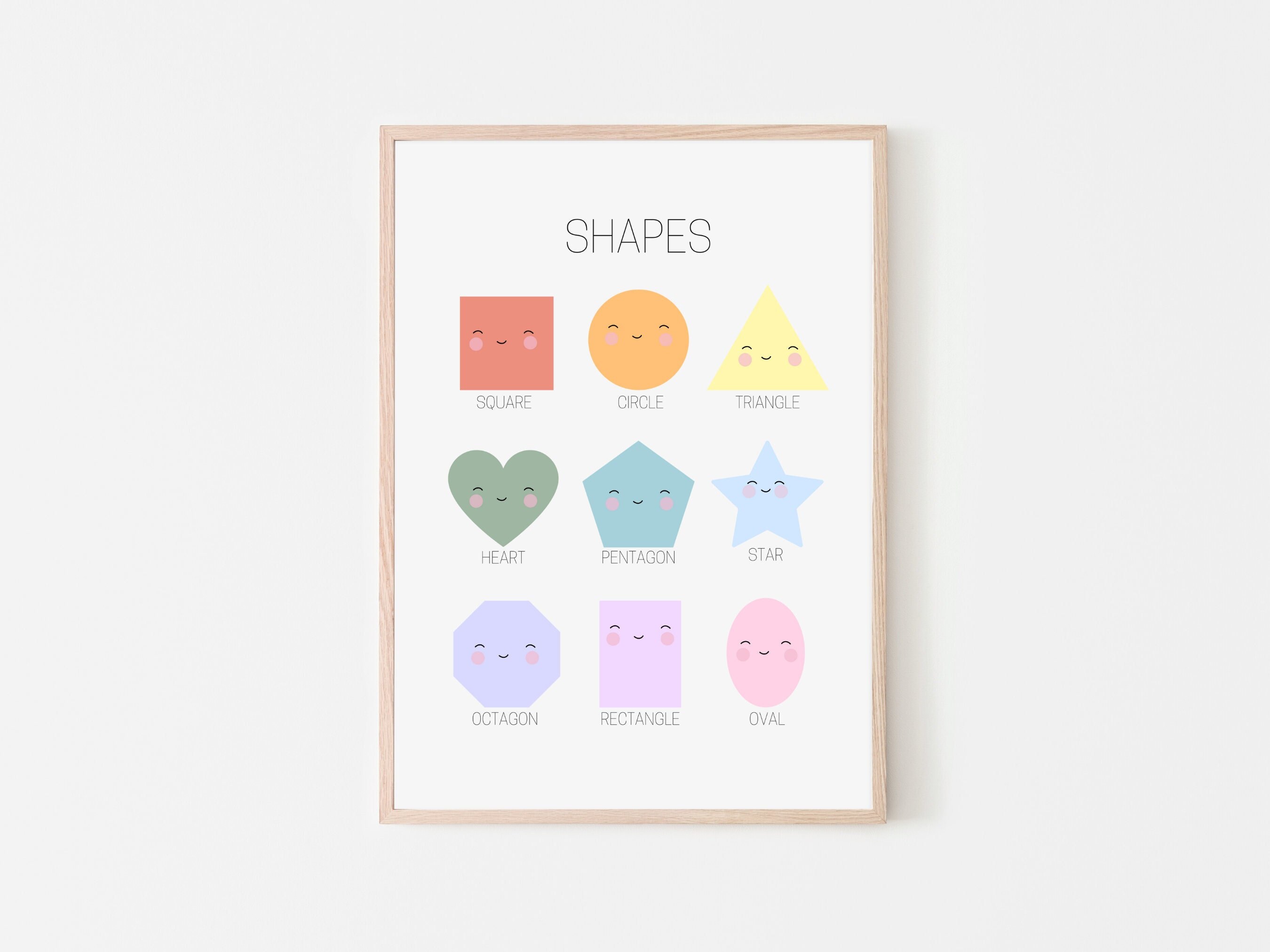 Shapes Poster for Kids Educational Print Shape Posters - Etsy
