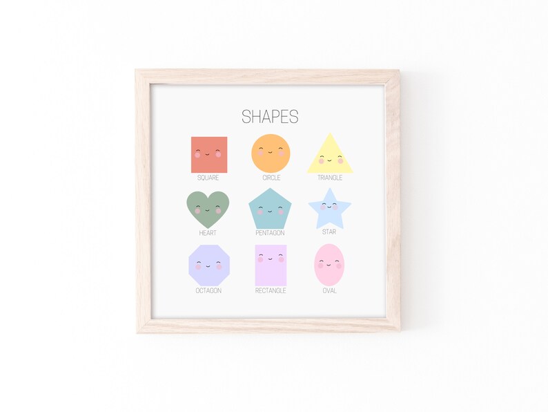 Shapes Poster for Kids, Educational Print, Shape Posters Classroom ...