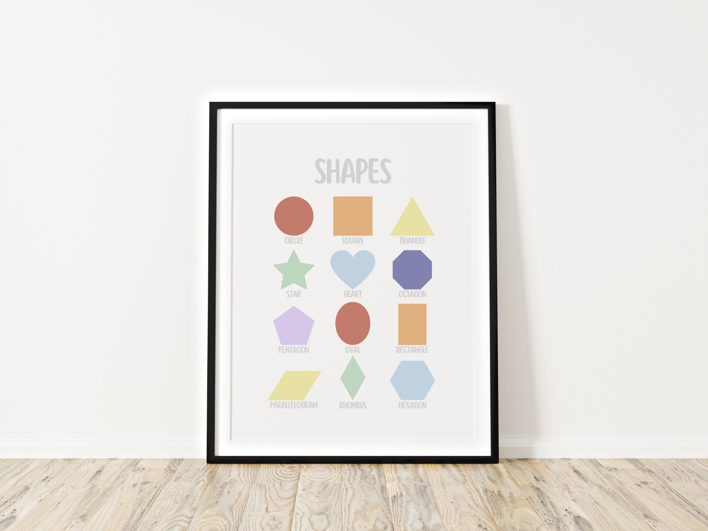 Rainbow Shapes Poster for Kids, Educational Print, Homeschool Resources ...