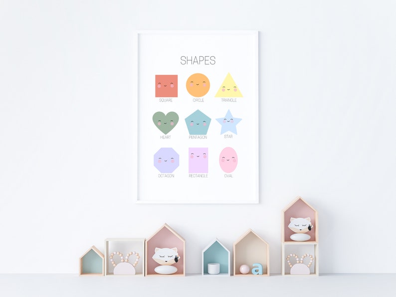 Shapes Poster for Kids, Educational Print, Shape Posters Classroom ...