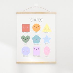 Shapes Poster for Kids, Educational Print, Shape Posters Classroom ...