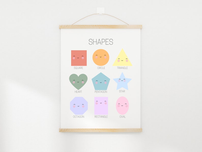 Shapes Poster for Kids Educational Print Shape Posters - Etsy