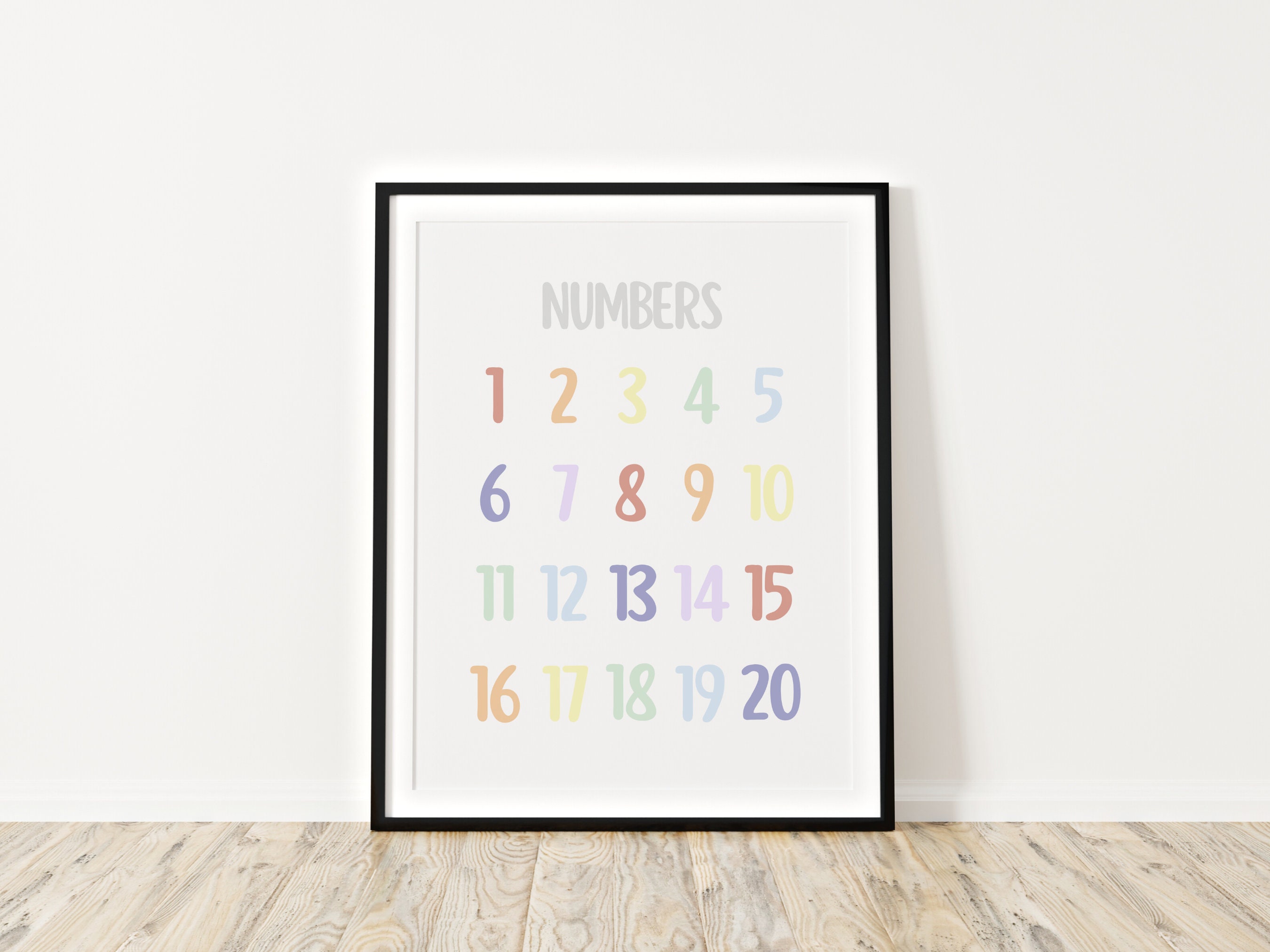 Rainbow Numbers Printable Wall Art, Educational Print, Classroom Wall ...
