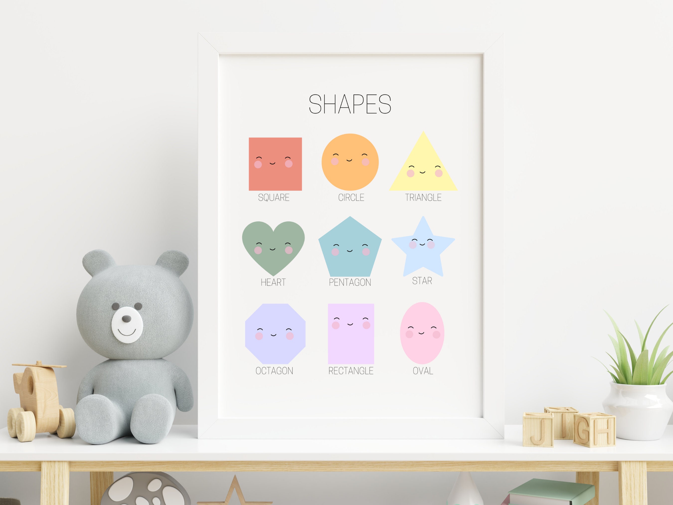 Shapes Poster for Kids Educational Print Shape Posters - Etsy