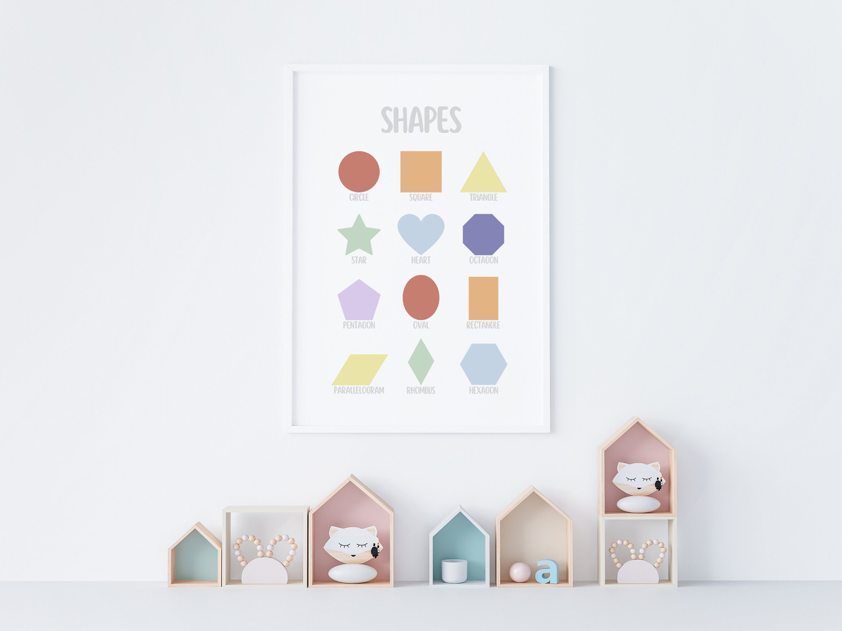 Rainbow Shapes Poster for Kids, Educational Print, Homeschool Resources ...