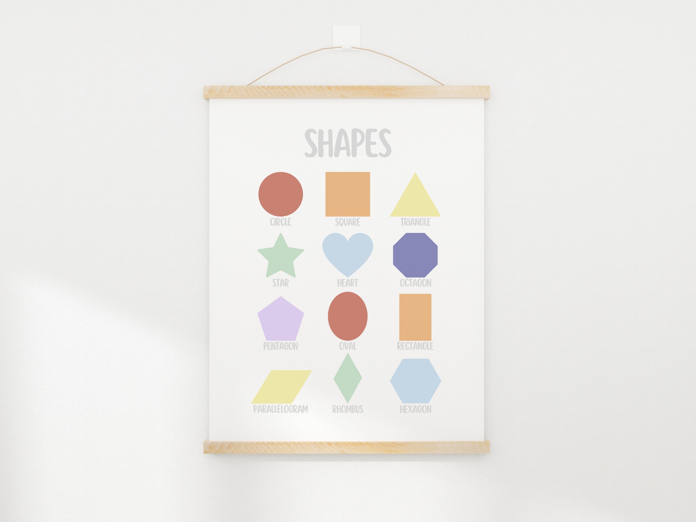 Rainbow Shapes Poster for Kids, Educational Print, Homeschool Resources ...