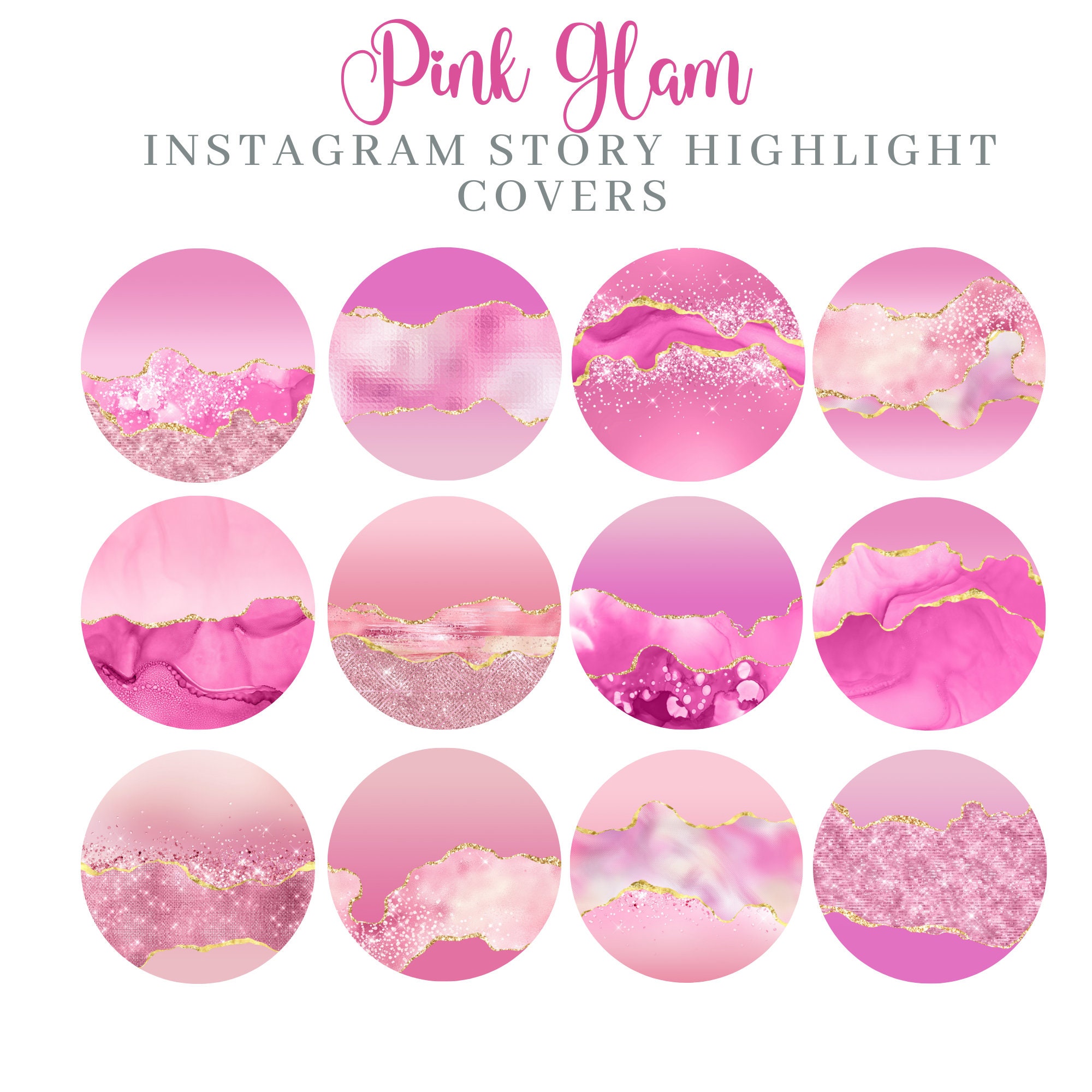 Art & Collectibles IG Cover Insta Watercolor Ink Highlight Icons ...