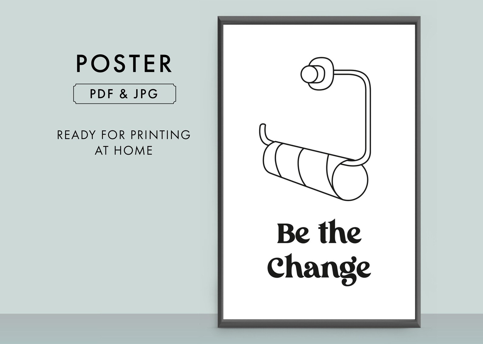 Funny Guest Toilet Poster Empty Toilet Paper Roll | Bathroom Image ...