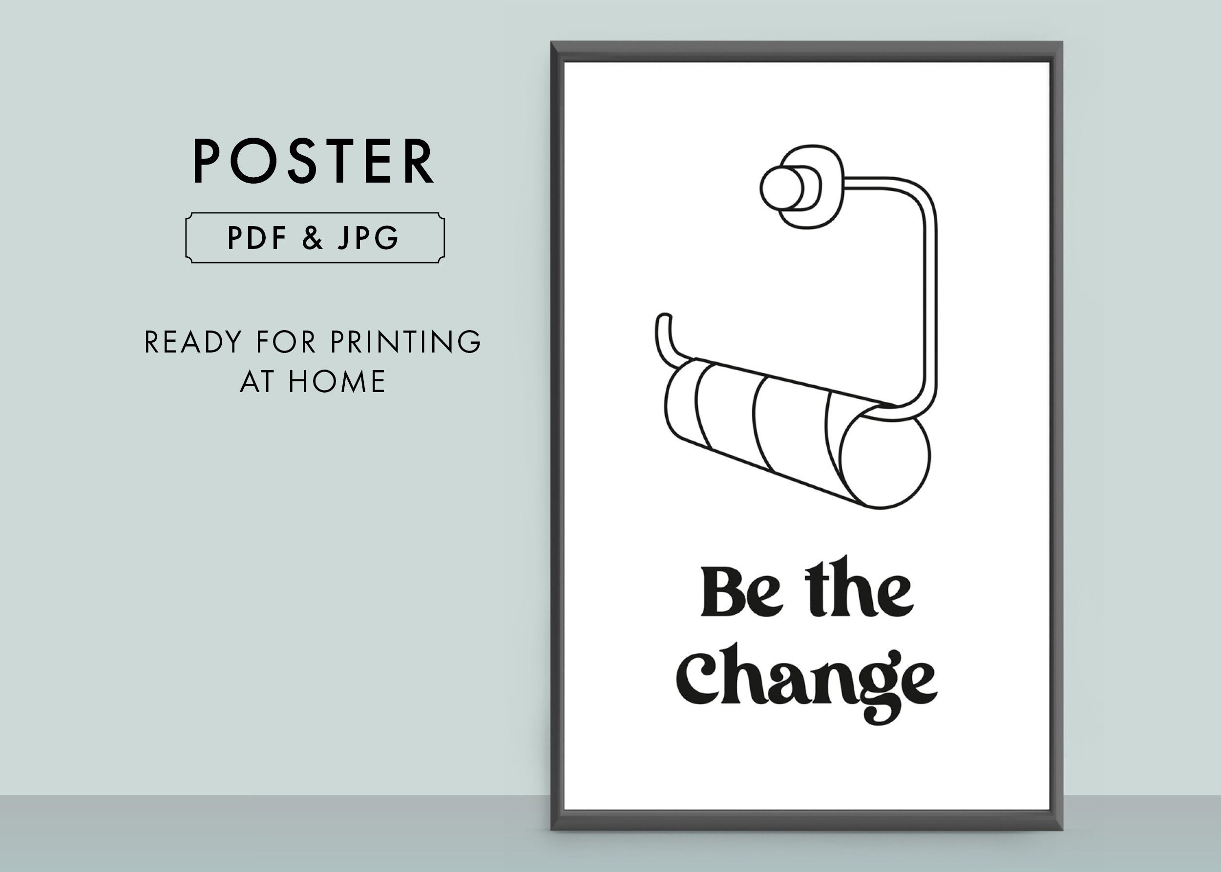 Funny Guest Toilet Poster Empty Toilet Paper Roll Bathroom Image ...