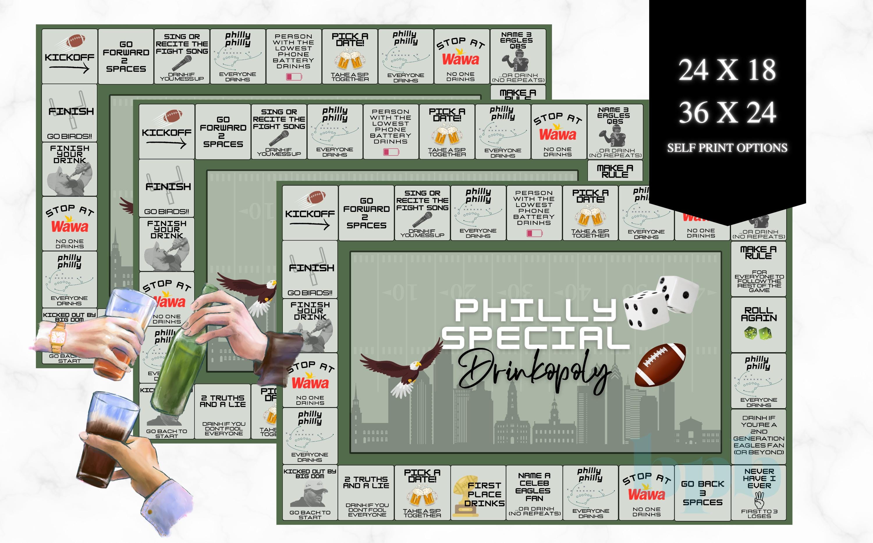 Philly Special Themed Drinking Game Board Digital Download - Etsy
