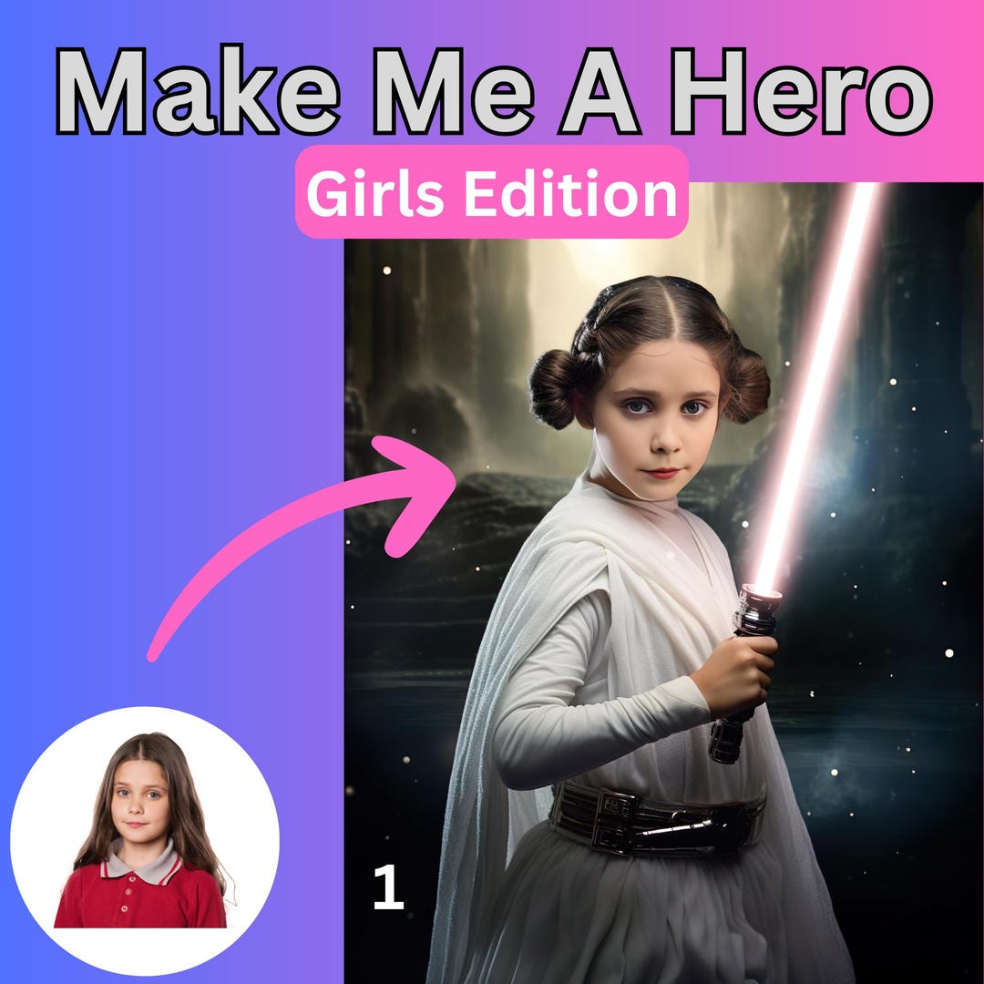 Unique Girls Fantasy Heroine Portrait - Personalized Gift Idea - Etsy