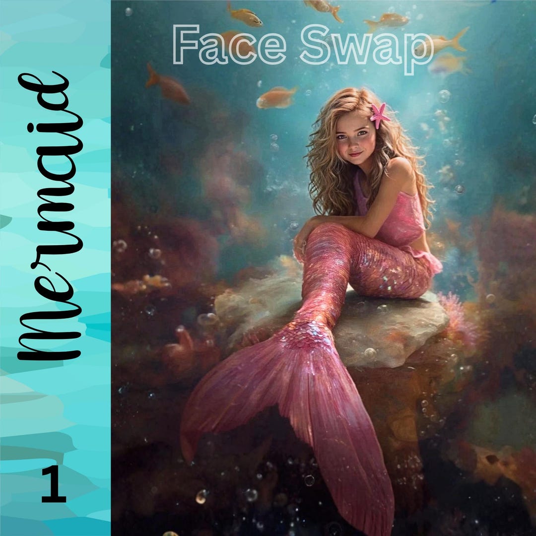 Custom Mermaid Portrait, Fantasy Face Swap, Heirloom Picture - Etsy