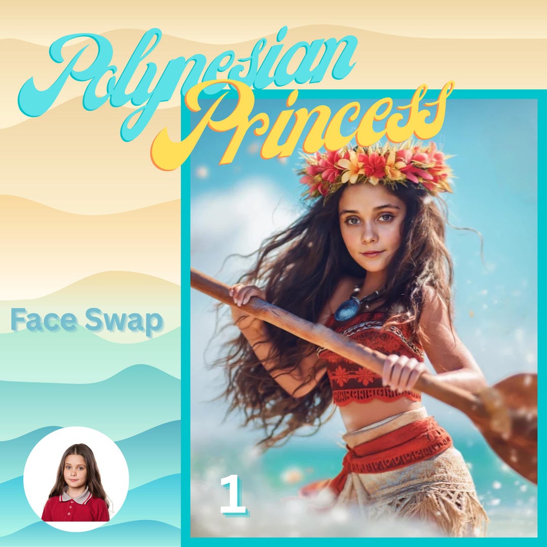 Polynesian Princess 8 Portraits for Face Swap and 10s Video - Etsy