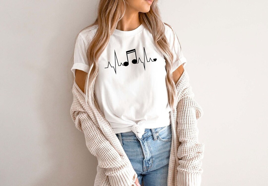 Heart Rhythm Music Notes Clothes, Music Shirts, Music Apparels, Music ...