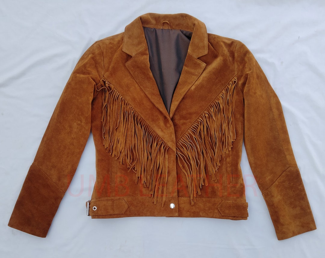 Suede Fringe Jacket, Native American Fringed Jackets, Western Cowgirl ...