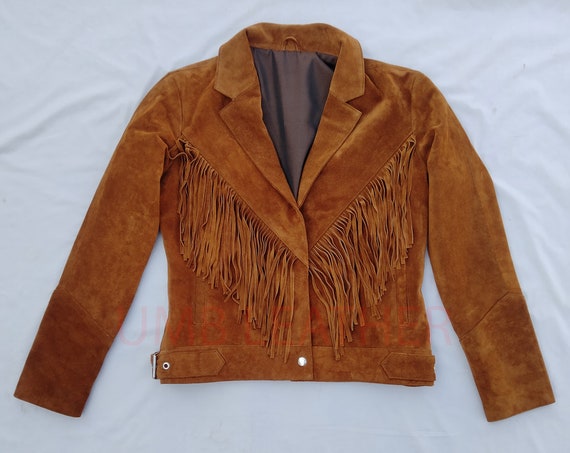 Suede Fringe Jacket Native American Fringed Jackets Western - Etsy