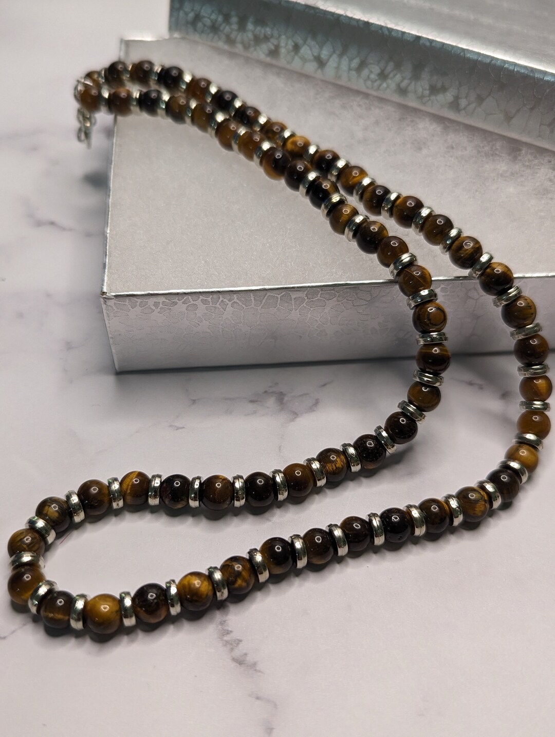 Tigers Eye Men's Necklace Handmade Gemstone Jewelry Natural Stone ...