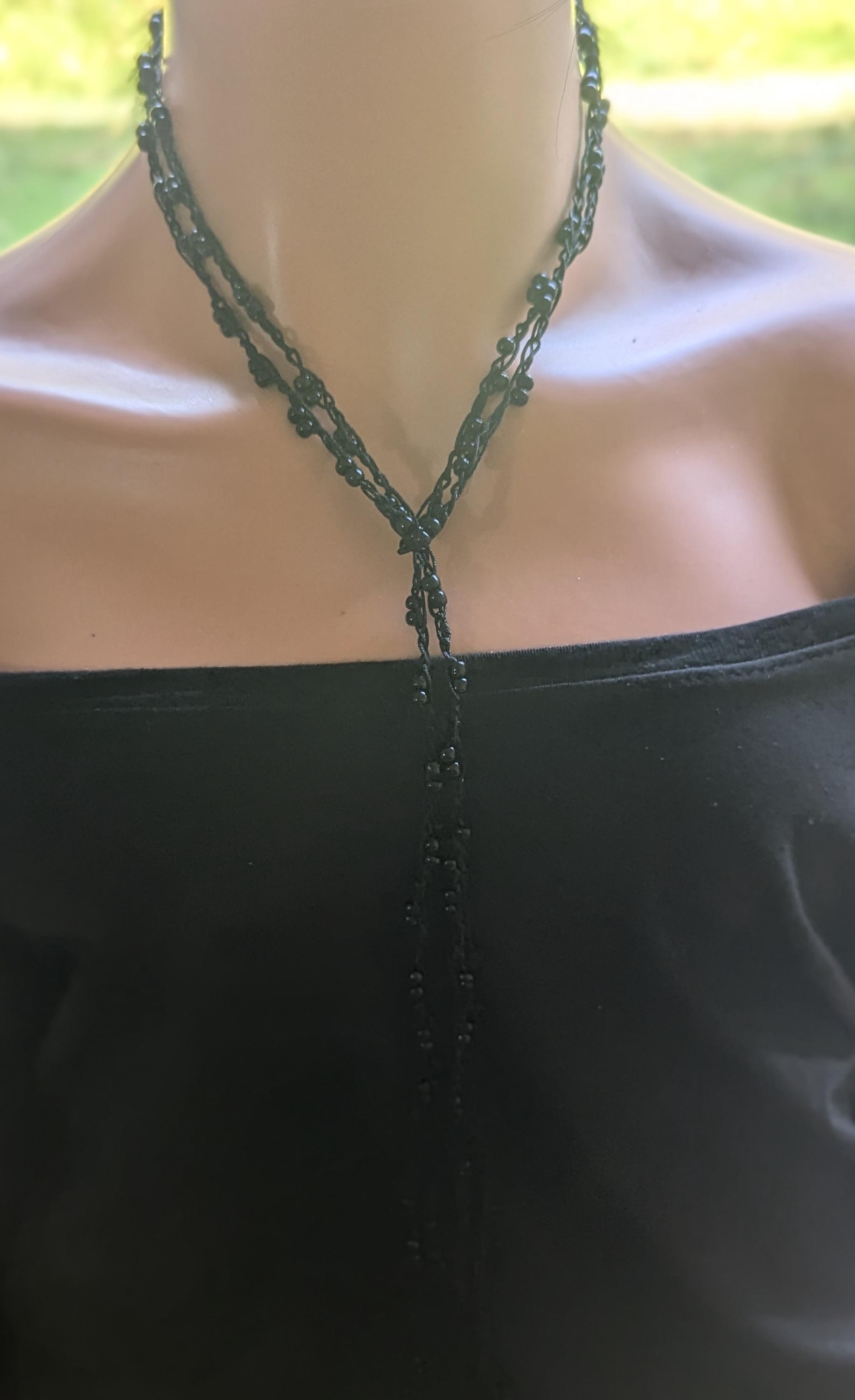 Long Crochet Boho Beaded Wrap Necklace - Handmade Fashion Statement ...