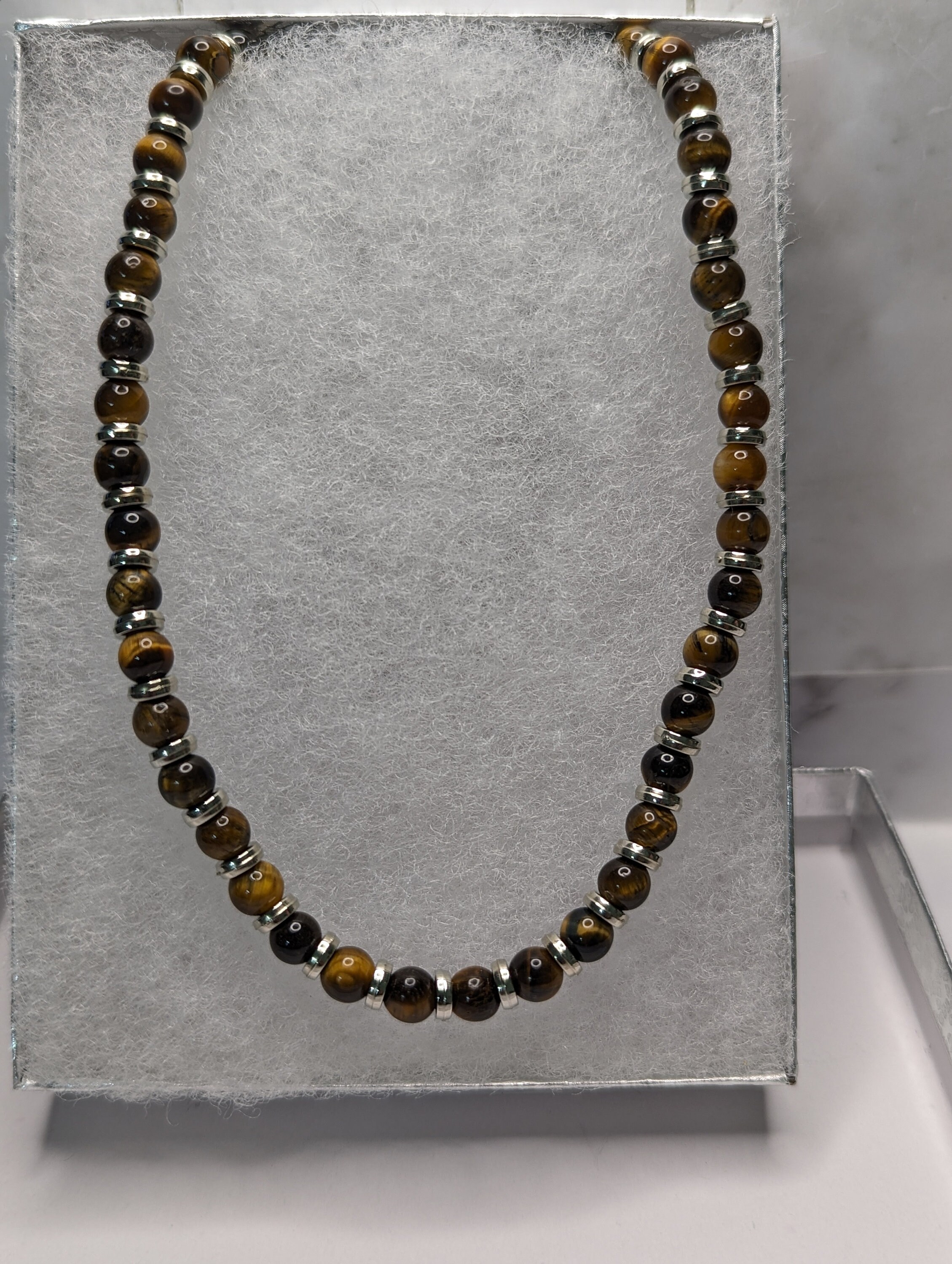 Tigers Eye Men's Necklace Handmade Gemstone Jewelry Natural Stone ...