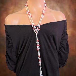 Boho Pearl Beaded Crochet Wrap Necklace - Handmade Bohemian Chic ...