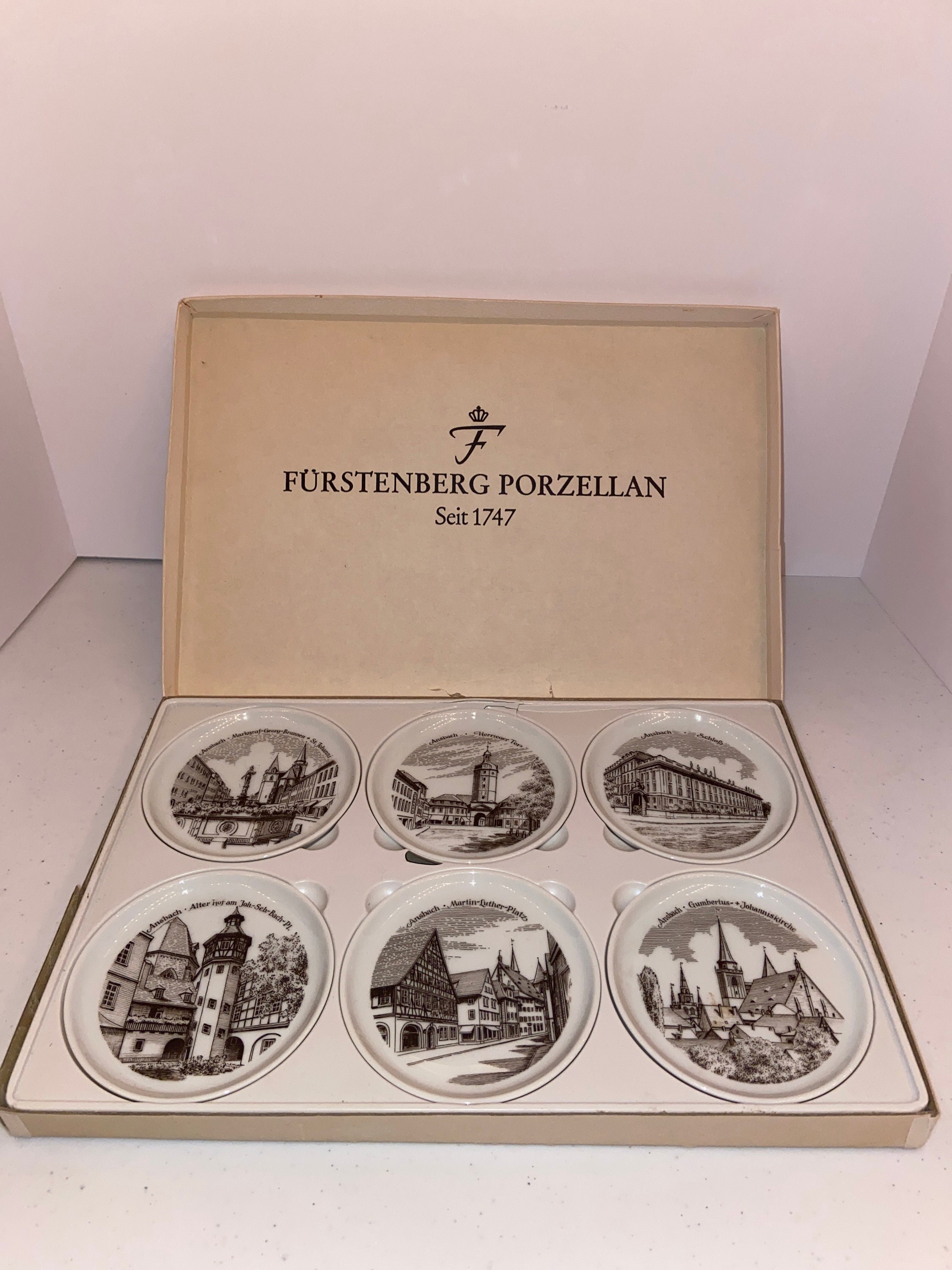 Fürstenberg Porzellan Porcelain 6 Piece Set Beautiful Hand Painted ...