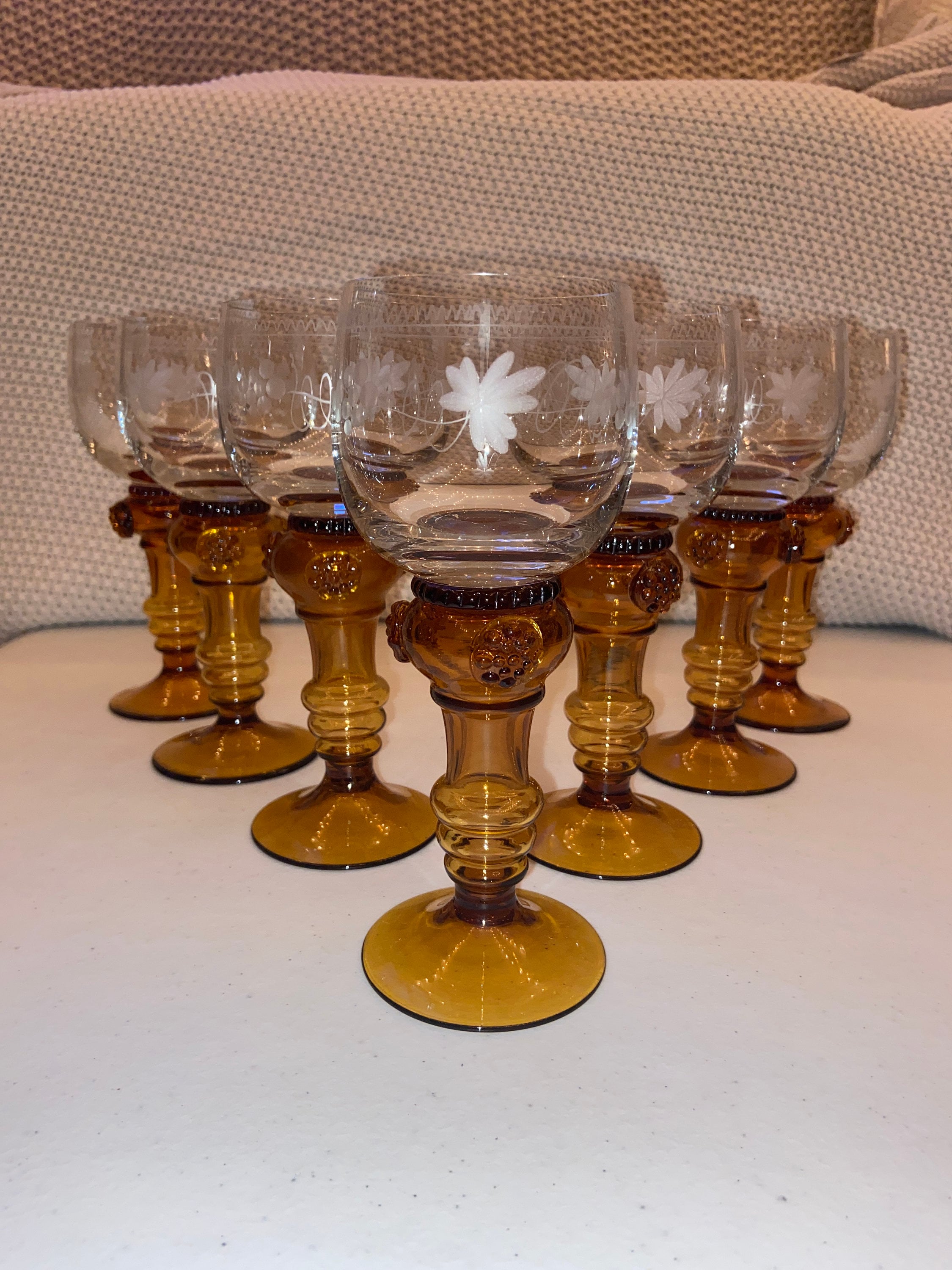 Beautiful German Roemer Style Crystal Set of 7 Clear - Etsy