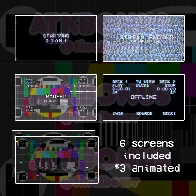 Retro VHS / CRT paquete completo de Twitch escenas - Etsy México