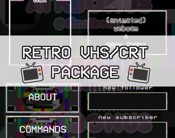 Dark Retro TV Stream Overlay / Full Package / Glitch / VHS / CRT ...