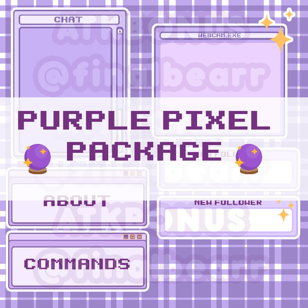 Cute Pastel Purple Pixel Windows Overlay Package - Etsy