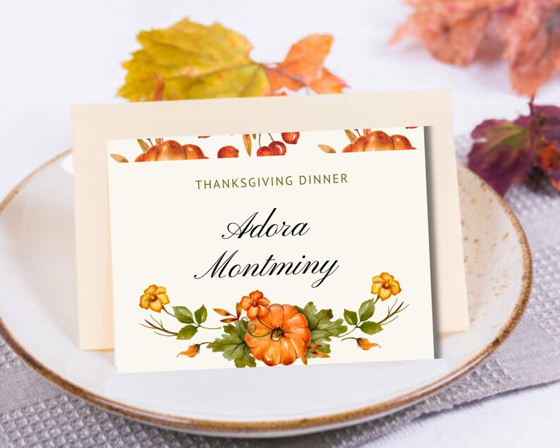 Thanksgiving Place Cards: Printable Festive Fall Table Setting (PDF) - Etsy