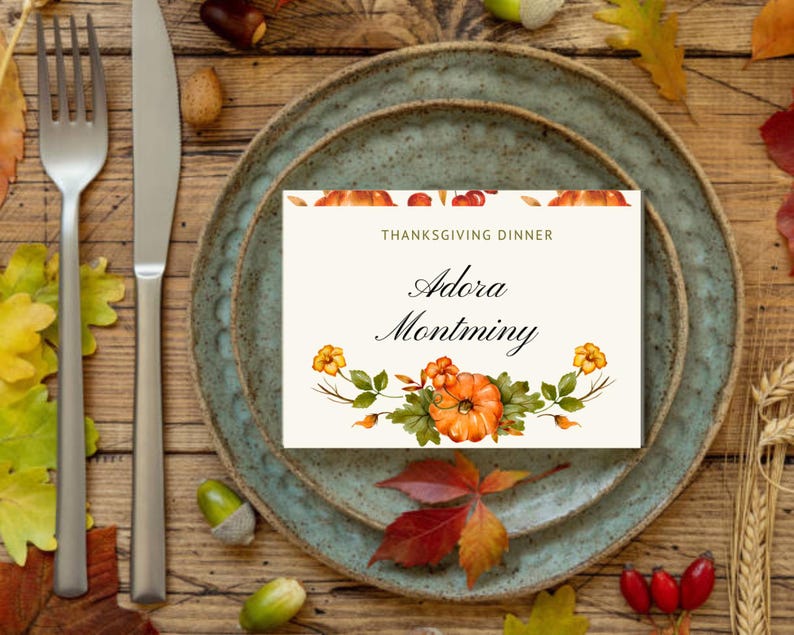 Thanksgiving Place Cards: Printable Festive Fall Table Setting (PDF) - Etsy