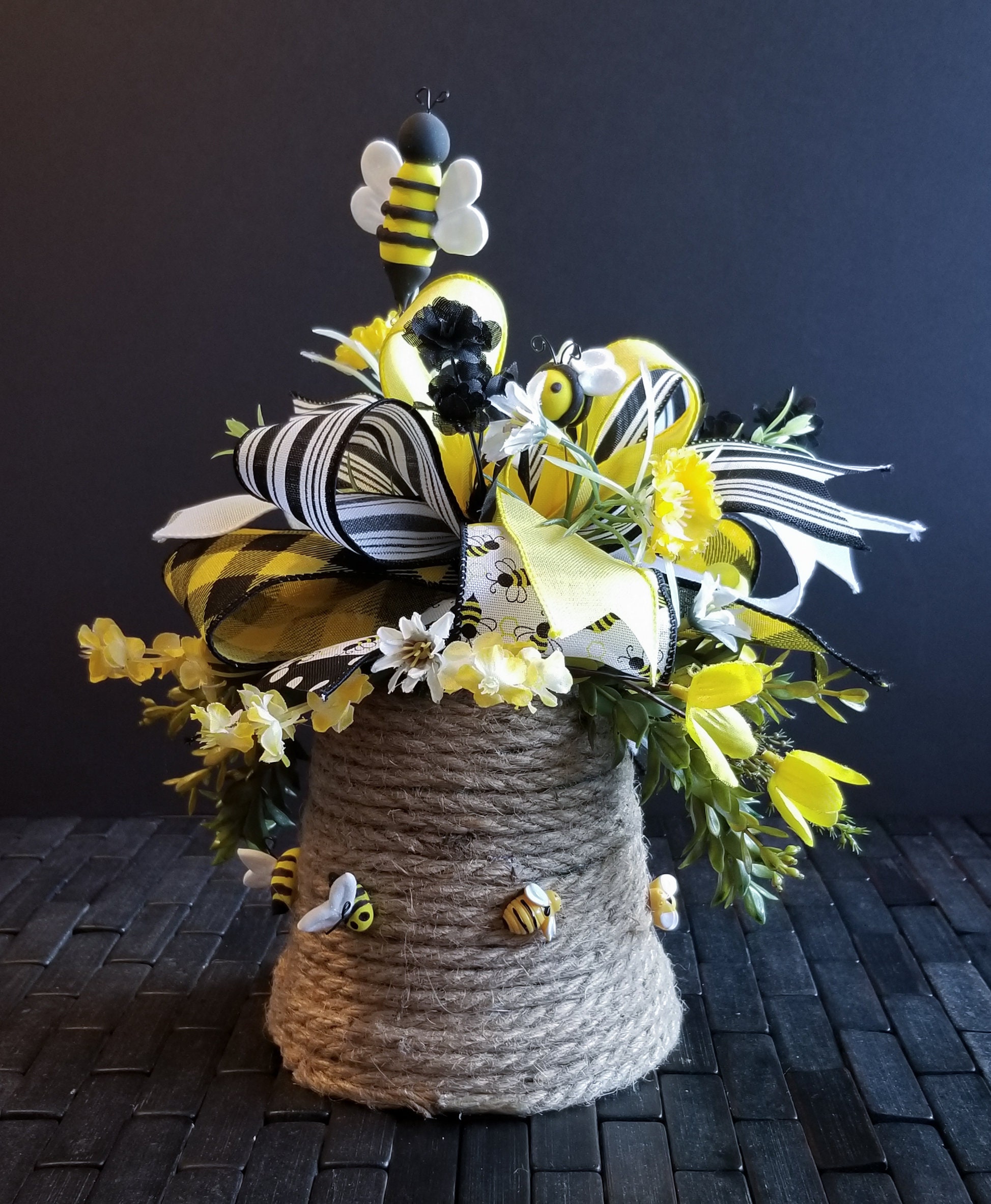 Decorative Bee Hive Buzzing With Handmade Bees and a Beautiful Bee ...