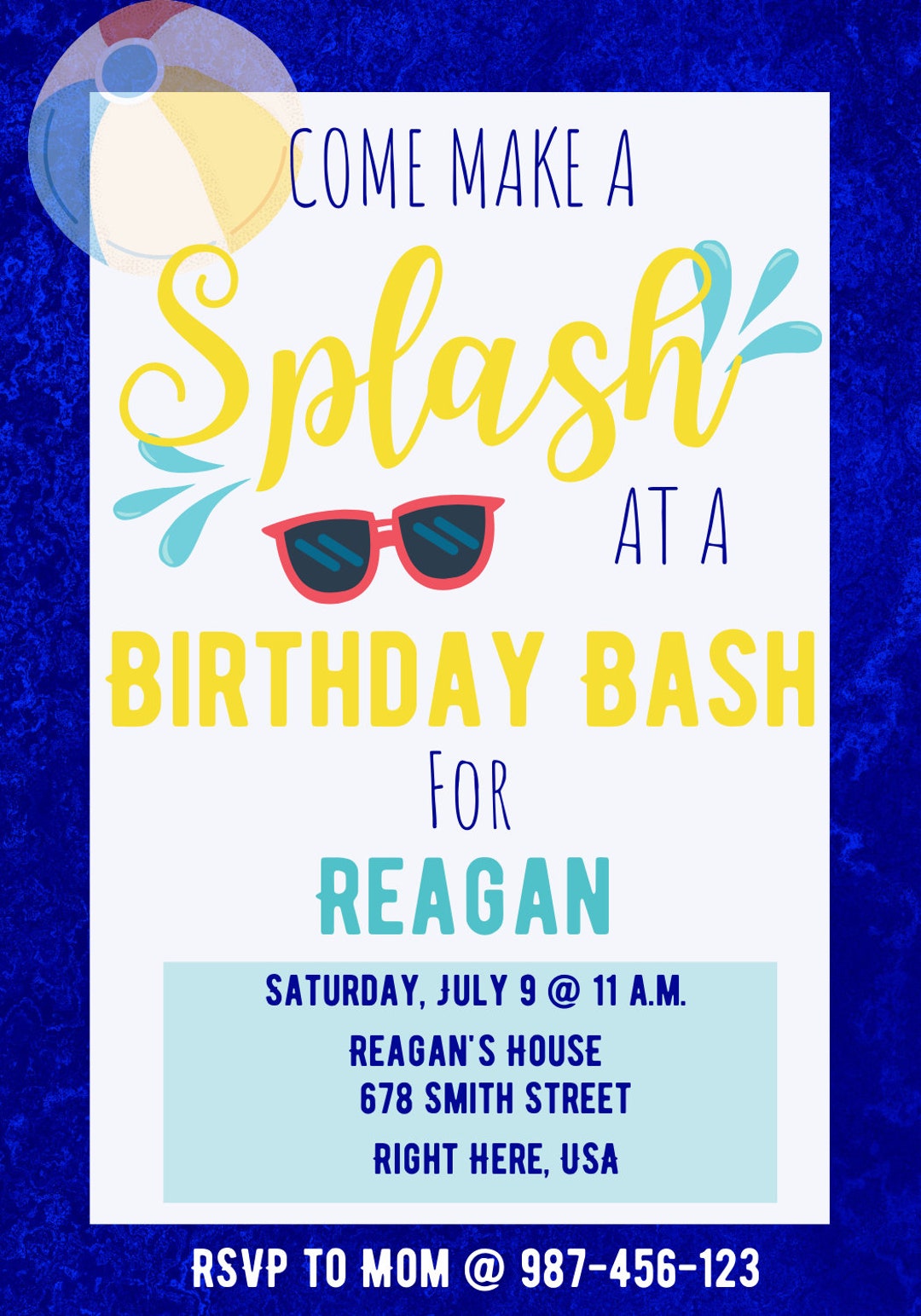 Splash Bash Birthday Invite - Etsy