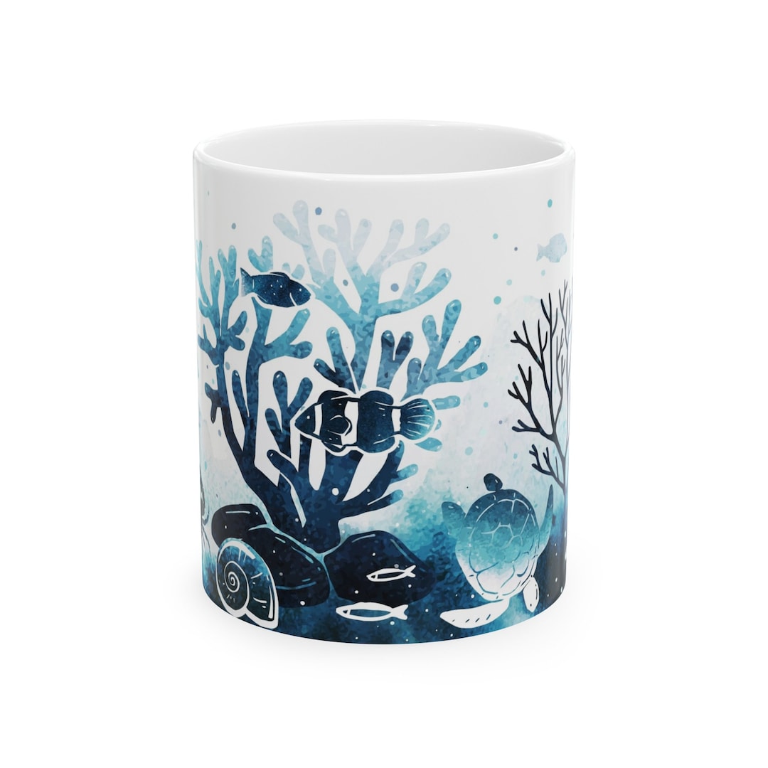 Ocean Mug, Coral Reef Mug, Cute Mug, Ceramic Mug, 11oz, 15oz - Etsy